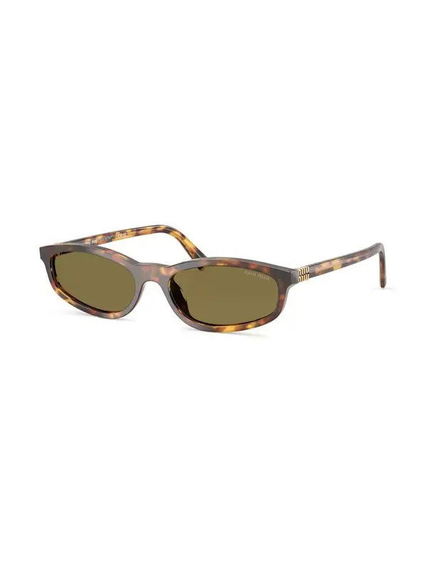 Miu Miu Tortoiseshell Effect Oval Sunglasses