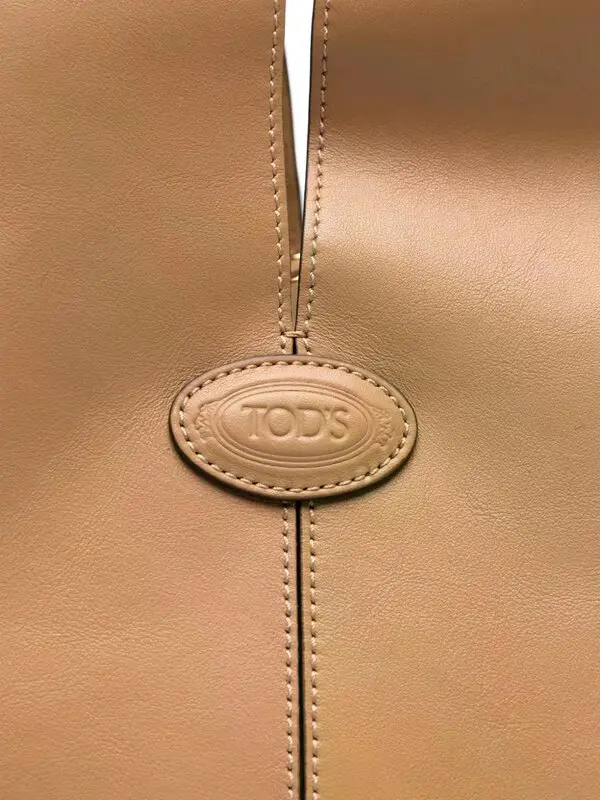 TOD'S Double Handle Leather Tote Bag - Neutrals
