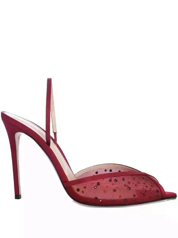 ANDREA WAZEN 105mm Katy Slingback Pumps - Red