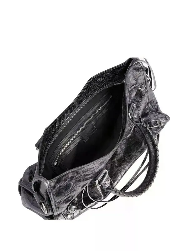Balenciaga Neo Cagole Leather Shoulder Bag - Grey