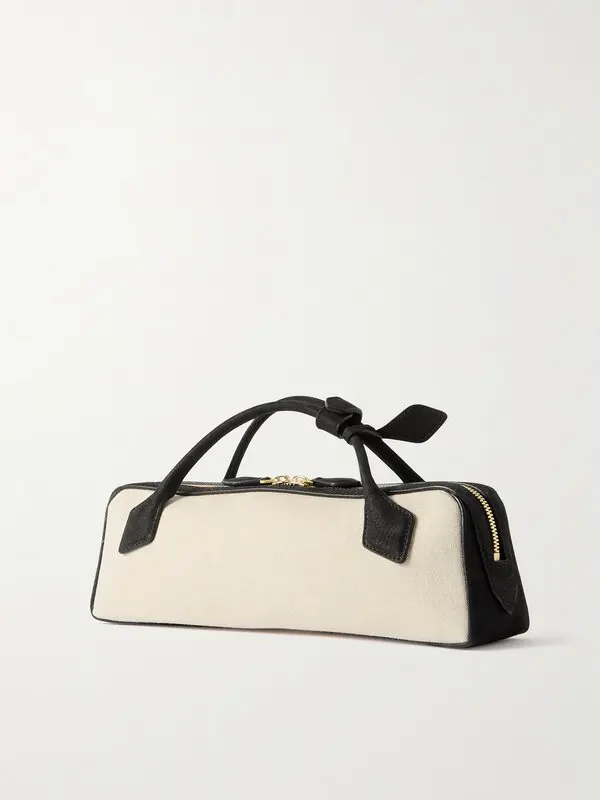 Alaïa Le Teckel Leather-trimmed Canvas Clutch - Black