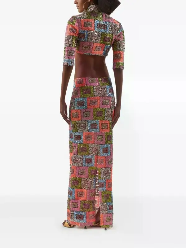 TALLER MARMO Sequin Embellished Cropped Blouse
