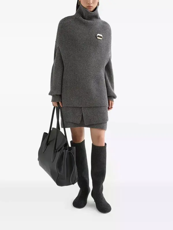 JIL SANDER High-neck Ribbed Cape
