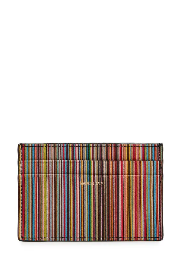 Paul Smith Signature Striped Leather Card Holder
