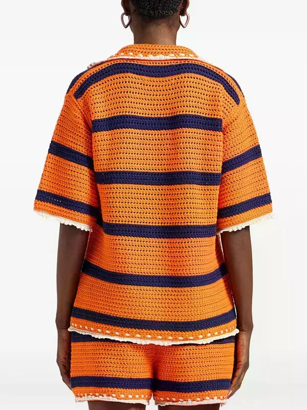 La DoubleJ Cerere Striped Crochet Shirt