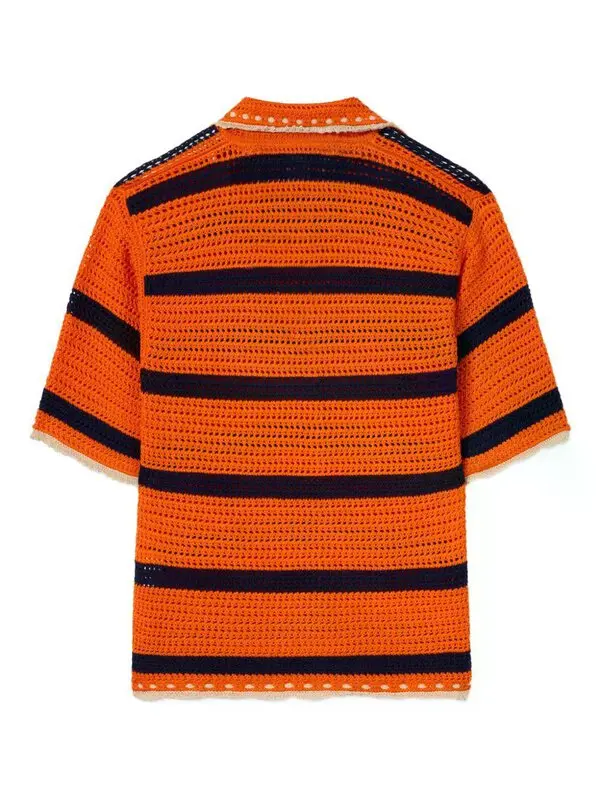 La DoubleJ Cerere Striped Crochet Shirt