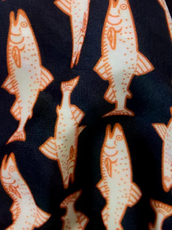 La DoubleJ Fish Print Triangle Bikini Top
