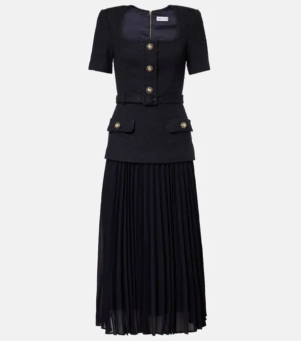Rebecca Vallance Jonie Belted Pleated Midi Dress