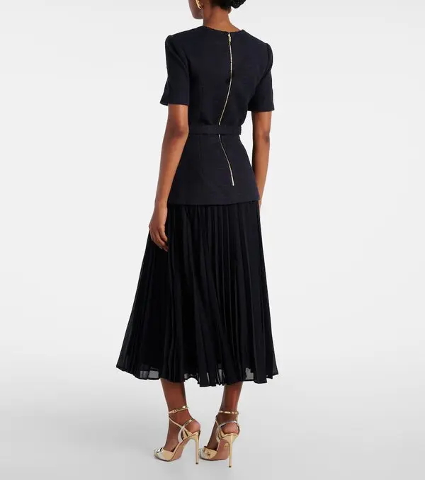 Rebecca Vallance Jonie Belted Pleated Midi Dress