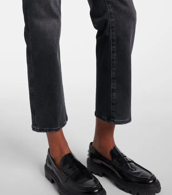7 For All Mankind Calie Straight Cropped Mid-rise Jeans