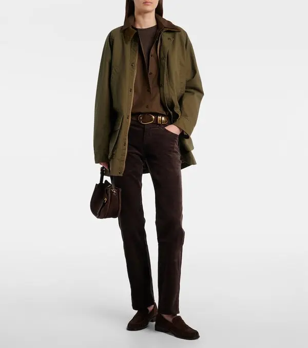 7 For All Mankind Calie Straight Cotton-blend Corduroy Flared Pants