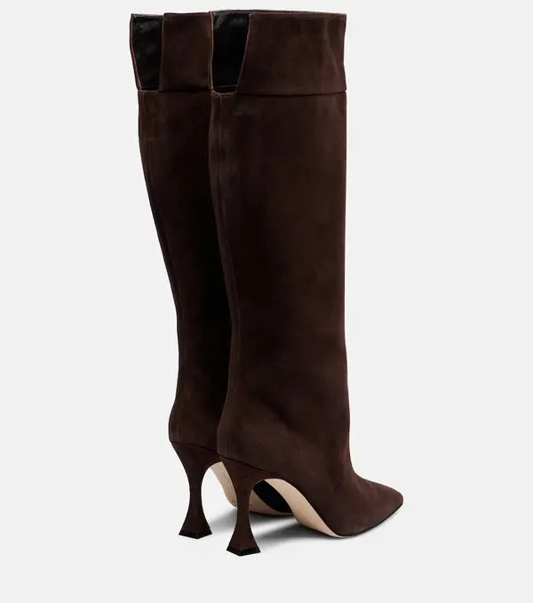 Manolo Blahnik Suede Knee-high Boots - Brown