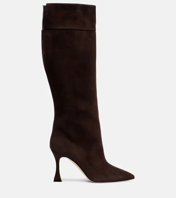 Manolo Blahnik Suede Knee-high Boots - Brown