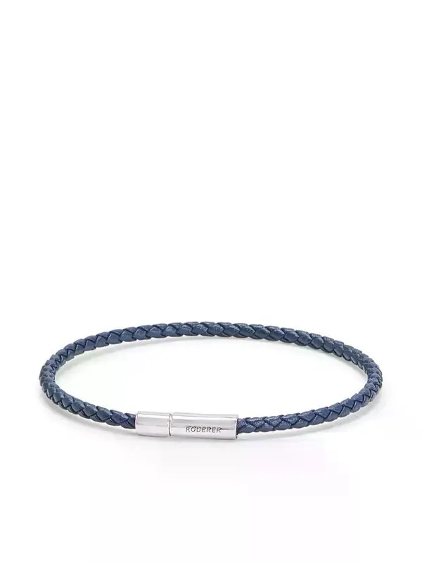 RODERER Matteo Braided Leather Bracelet With Engraved Clasp