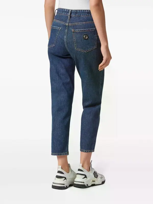 Philipp Plein Crystal-embellished Tapered Jeans