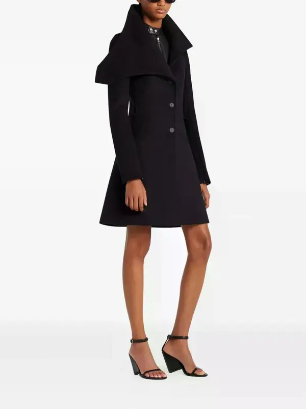 COURREGES Asymmetrical Lapel Coat - Black