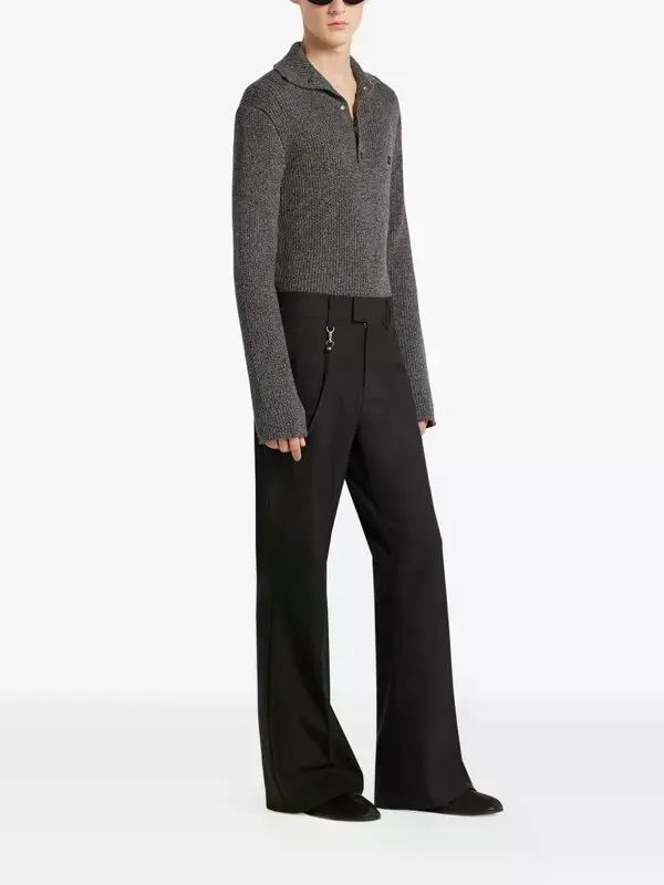COURREGES Ribbed-knit Polo Top