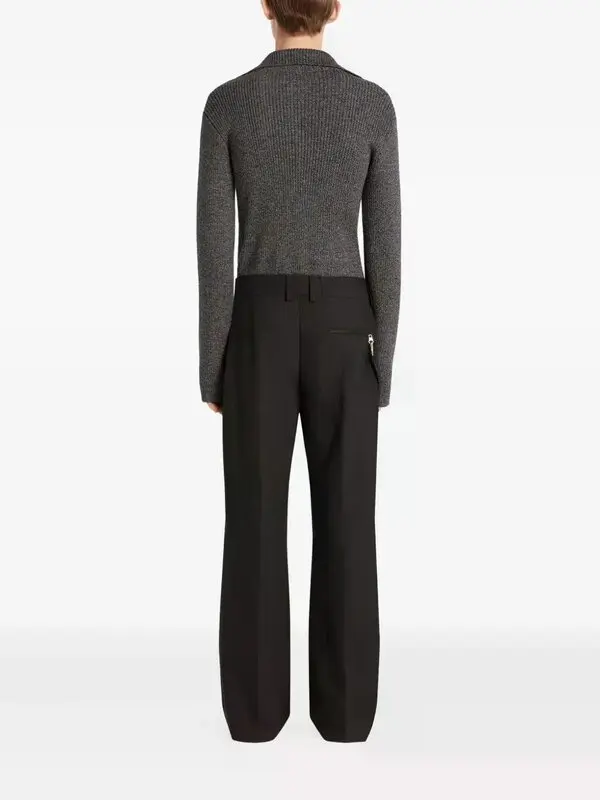 COURREGES Ribbed-knit Polo Top