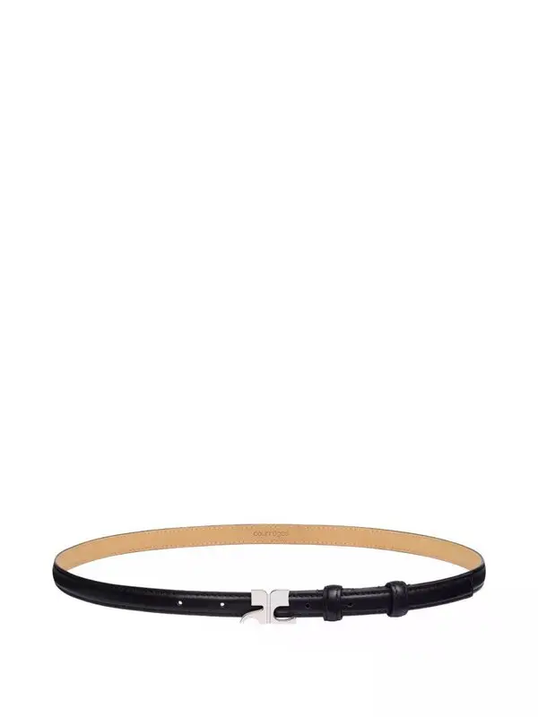 COURREGES Leather Buckle Belt - Black