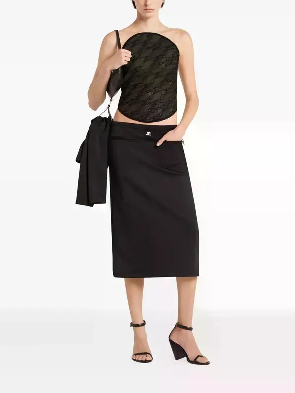 COURREGES Paneled Bodysuit With Lace Detail - Black