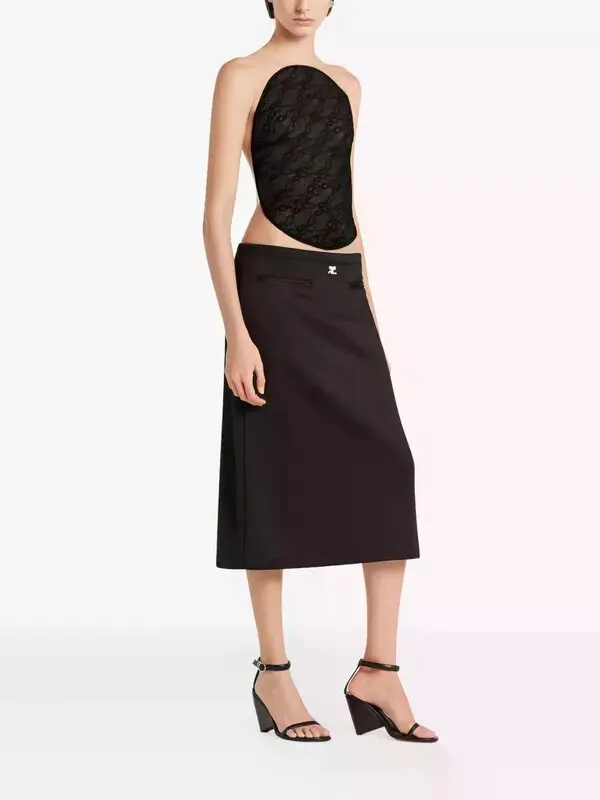 COURREGES Paneled Bodysuit With Lace Detail - Black