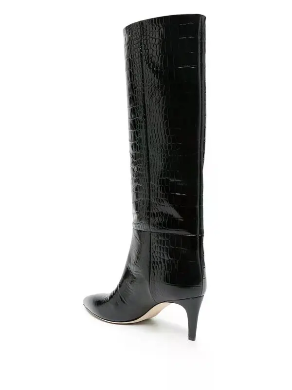 Paris Texas Crocodile-embossed Leather Boots