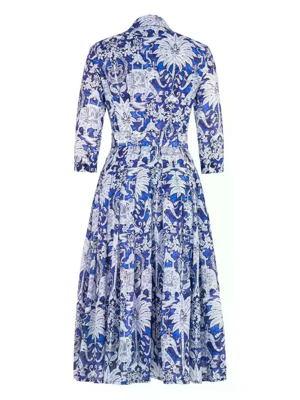 Samantha Sung Audrey Elephant Print Midi Dress