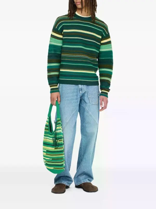 JW Anderson Striped Merino Wool Sweater - Green