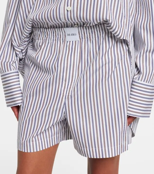 Attico Striped Cotton Shorts