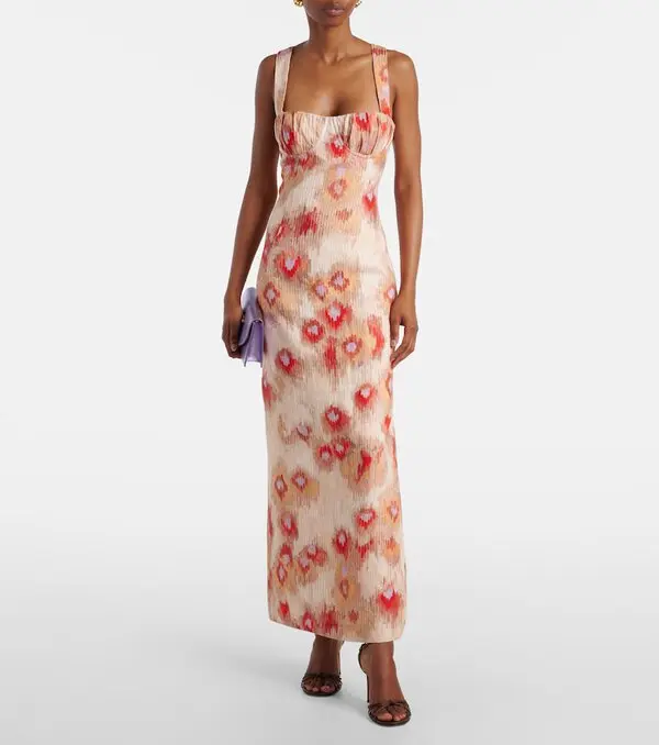 SIR. Bettina Printed Linen Maxi Dress
