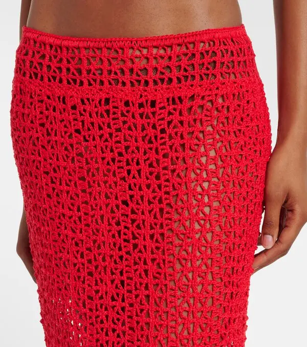 Anna Kosturova Rosette Crochet Maxi Skirt