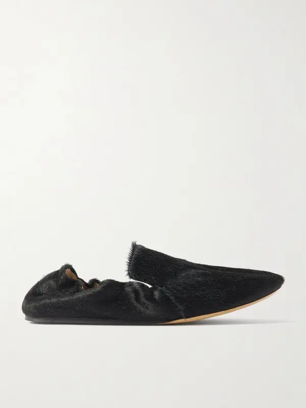 Le Monde Beryl Orlando Calf Hair Loafers - Black