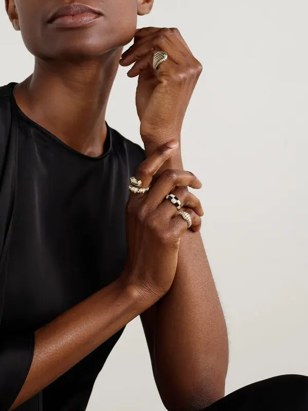Yvonne Léon 9-karat Gold, Onyx And Diamond Ring
