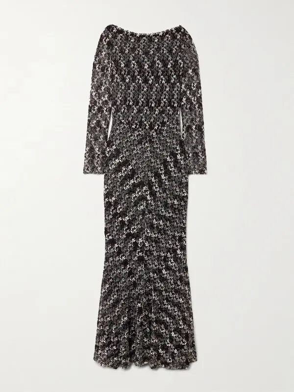 Missoni Metallic Crochet-knit Maxi Dress - Black