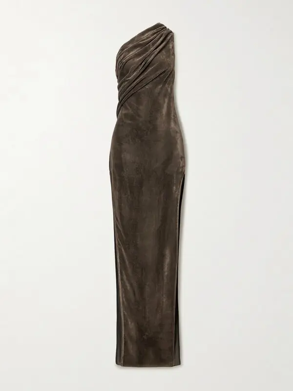 Rick Owens Athena Arrowhead One-shoulder Draped Gown
