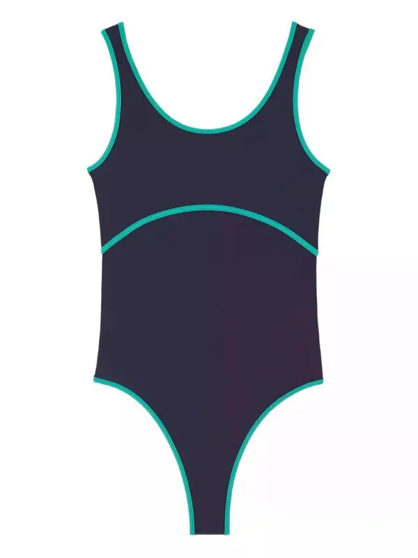 Sunnei Contrast Trim One-piece Swimsuit - Grey