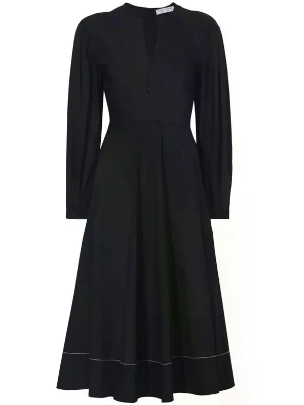 Proenza Schouler White Label Cotton Poplin Midi Dress - Black