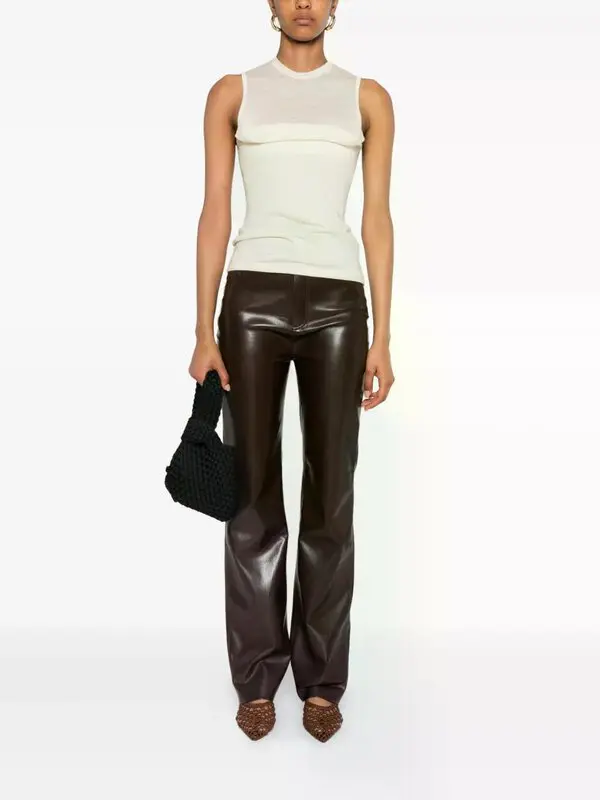 Nanushka Five-pocket Leather Trousers - Brown