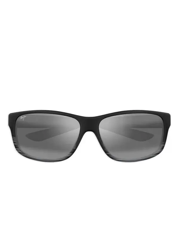 Maui Jim Kaiwi Striped Rectangle Sunglasses - Black