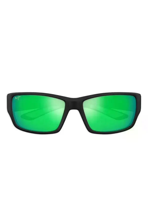 Maui Jim Rectangle Frame Sunglasses With Mirrored Lenses