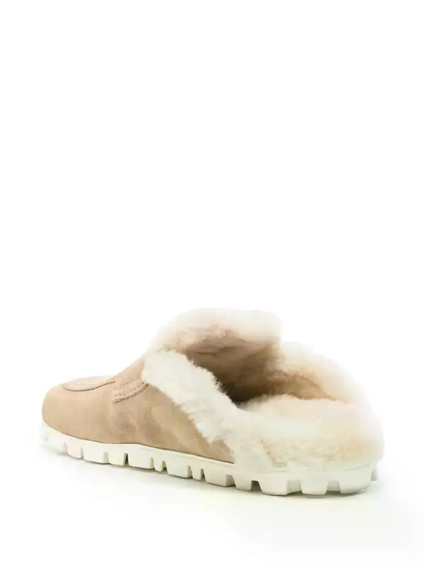 Miu Miu Shearling Suede Mules