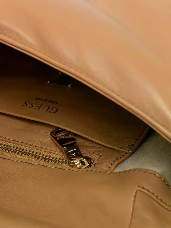 Guess Puffed Leather Satchel Bag