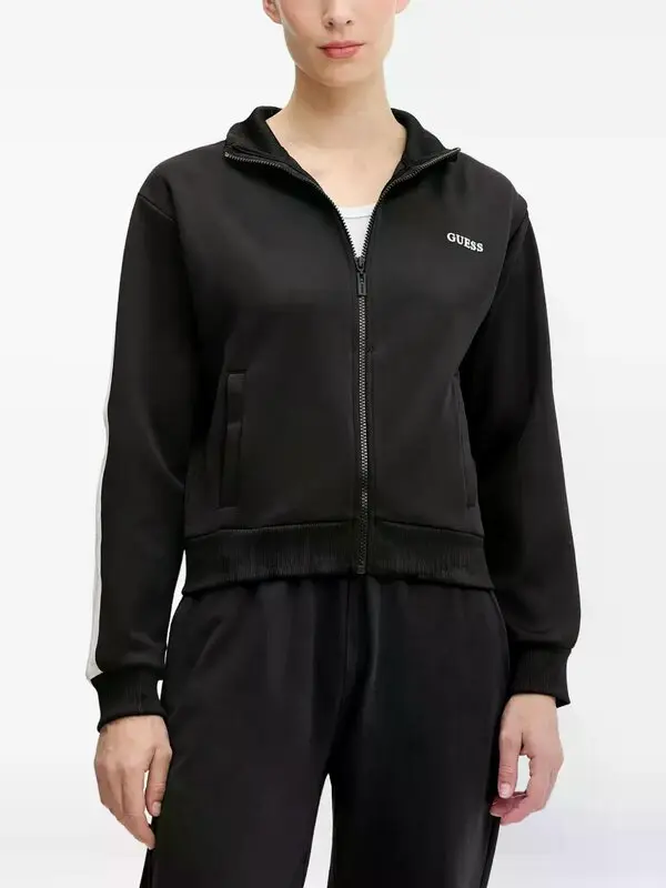 Guess Stripe Detail Zip-up Sweatshirt
