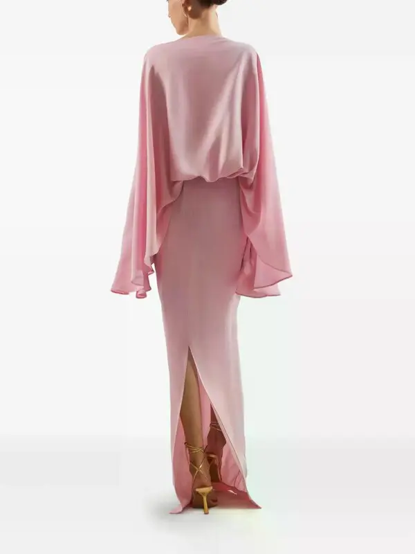 TALLER MARMO Eolia Cape-sleeve Maxi Dress