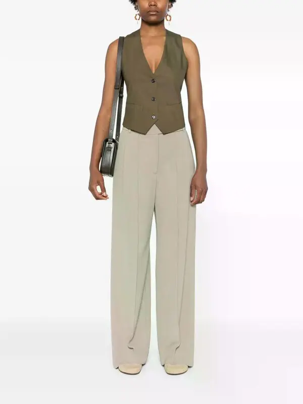 MODES V-neck Cotton Waistcoat - Green