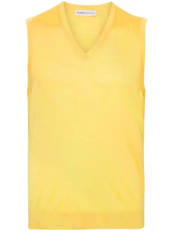 MODES Sleeveless Merino Knitted Vest - Yellow