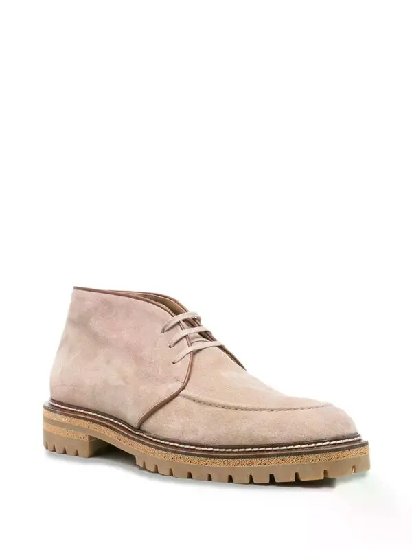 Eleventy Suede Leather Lace-up Boots - Brown