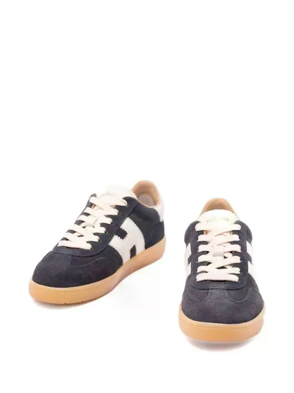 Hogan Logo Leather Trainers - Blue