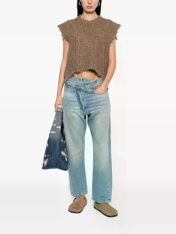 R13 Cable-knit Frayed Sweater