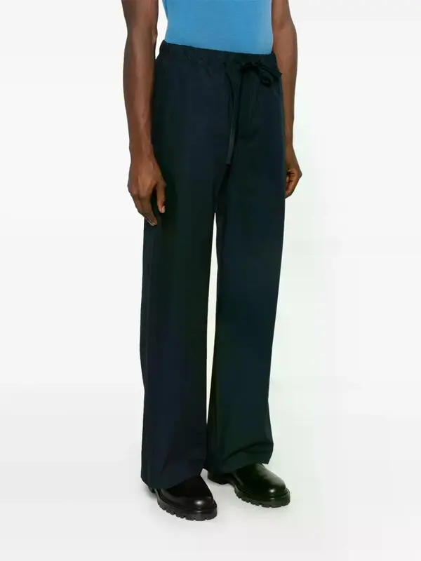 MODES Navy Cotton Poplin Straight-leg Trousers - Blue